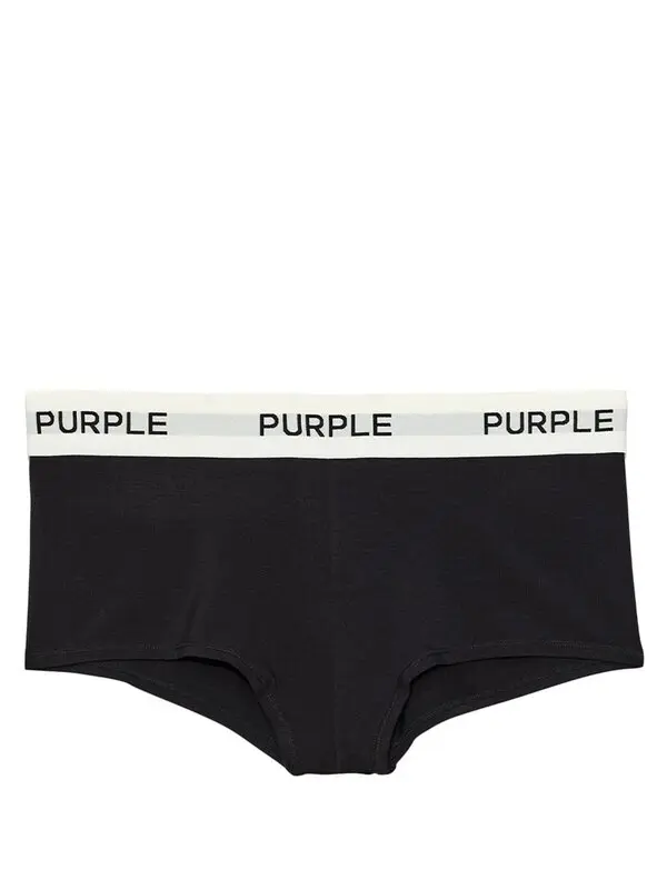 PURPLE BRAND Logo-tape Cotton Briefs - Black