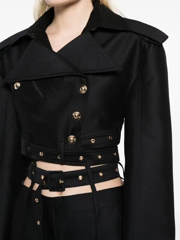 Rokh Belted Cropped Jacket
