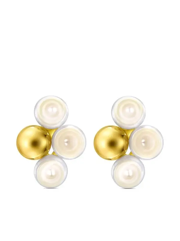 TASAKI 18kt Yellow M/g Sliced Sphere Pearl Earrings - Gold