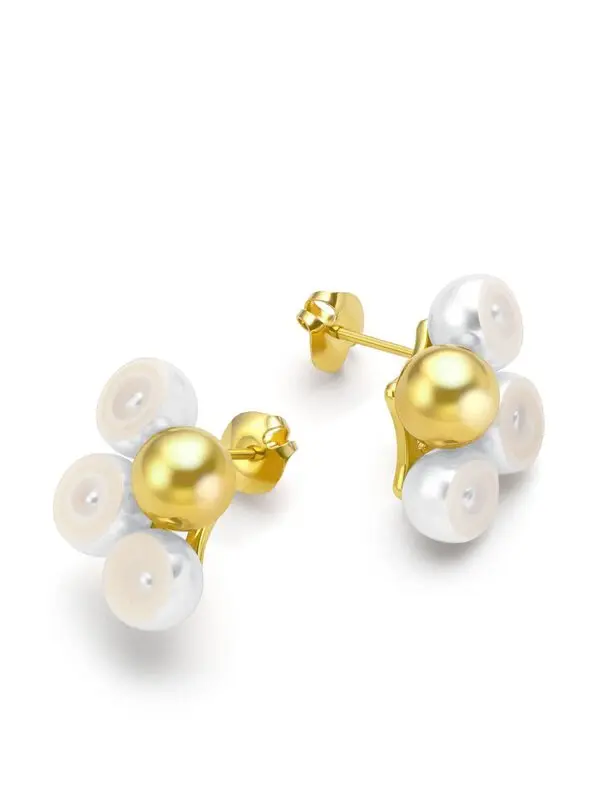 TASAKI 18kt Yellow M/g Sliced Sphere Pearl Earrings