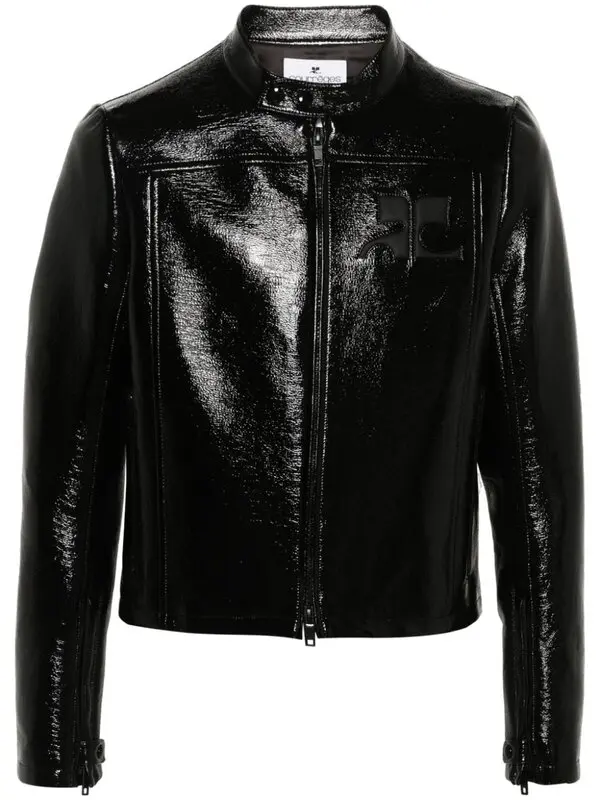 COURREGES Logo-appliqué High-shine Jacket