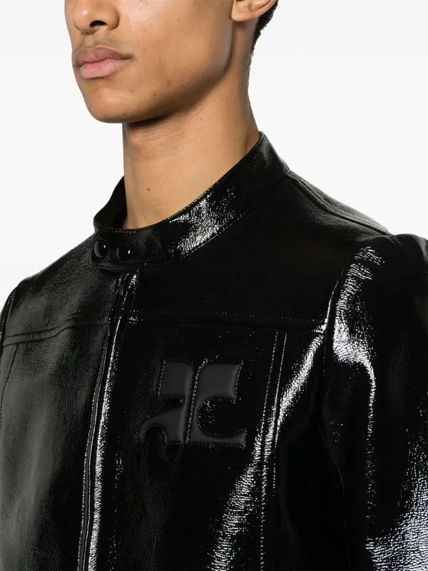 COURREGES Logo-appliqué High-shine Jacket