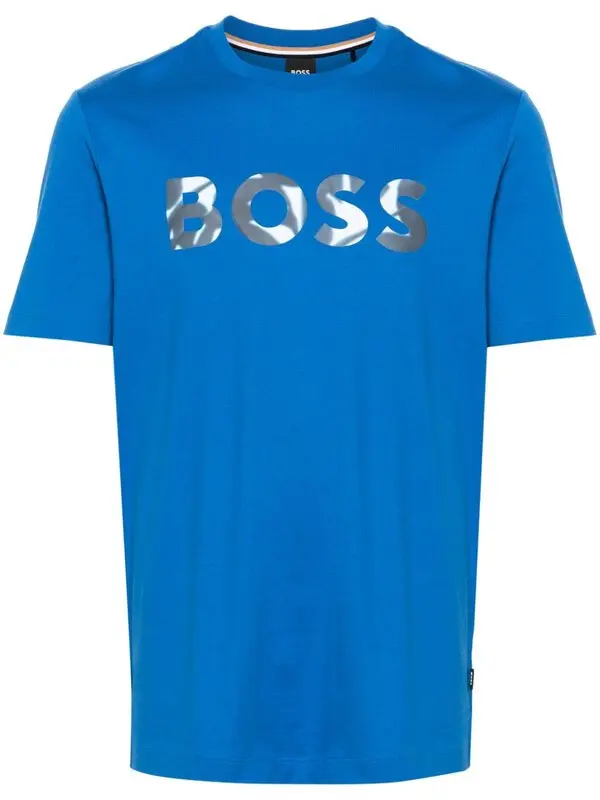 BOSS Logo-print Cotton T-shirt - Blue