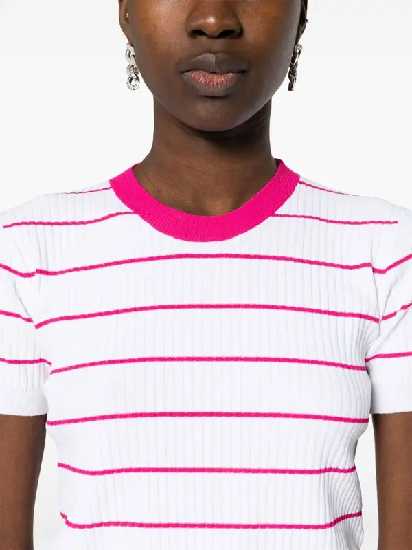 Dsquared2 Striped Ribbed Knit Top
