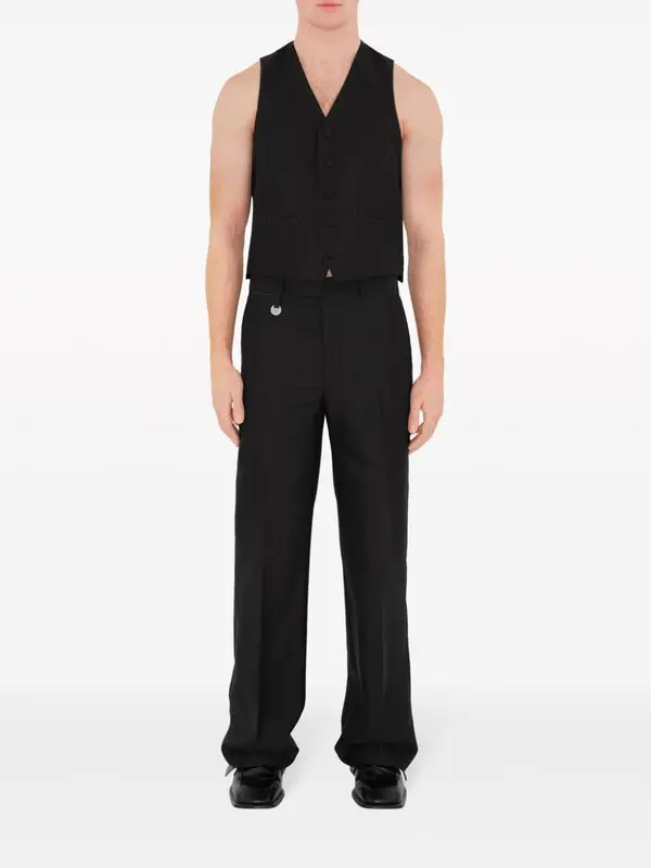 Burberry Straight-leg Wool-blend Trousers - Black