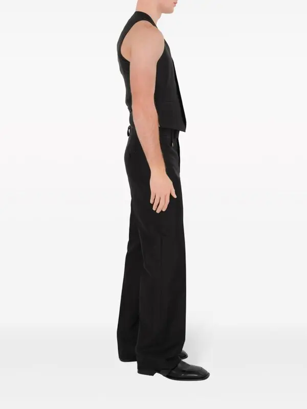 Burberry Straight-leg Wool-blend Trousers - Black