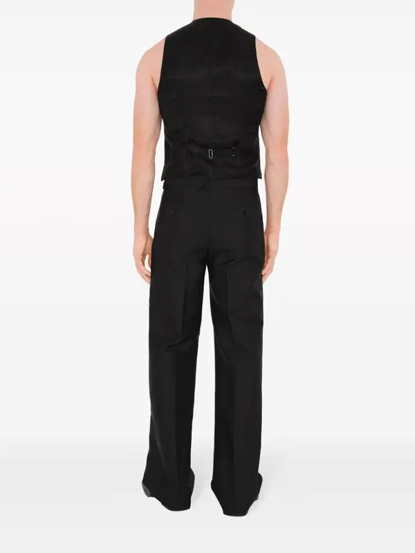 Burberry Straight-leg Wool-blend Trousers - Black
