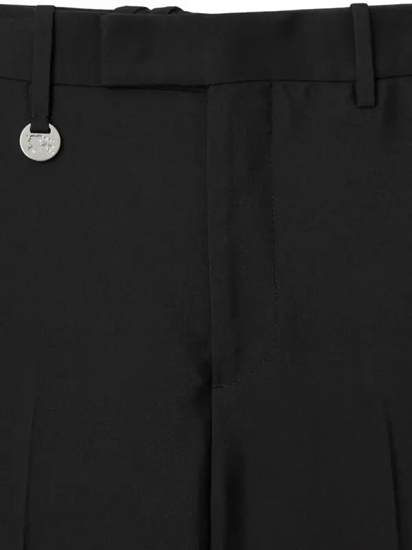 Burberry Straight-leg Wool-blend Trousers - Black