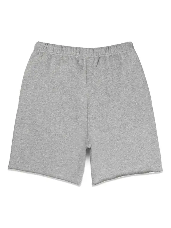 PURPLE BRAND Logo-print Raw-hem Cotton Shorts