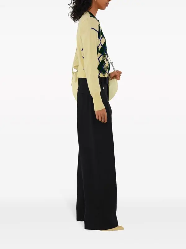 Burberry Argyle-intarsia Cropped Cotton Jumper