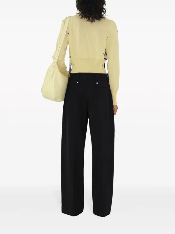 Burberry Argyle-intarsia Cropped Cotton Jumper