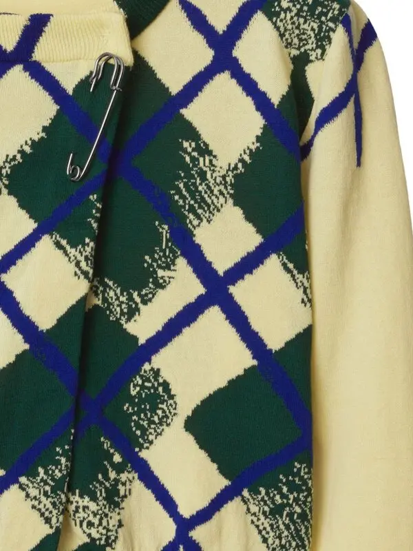 Burberry Argyle-intarsia Cropped Cotton Jumper