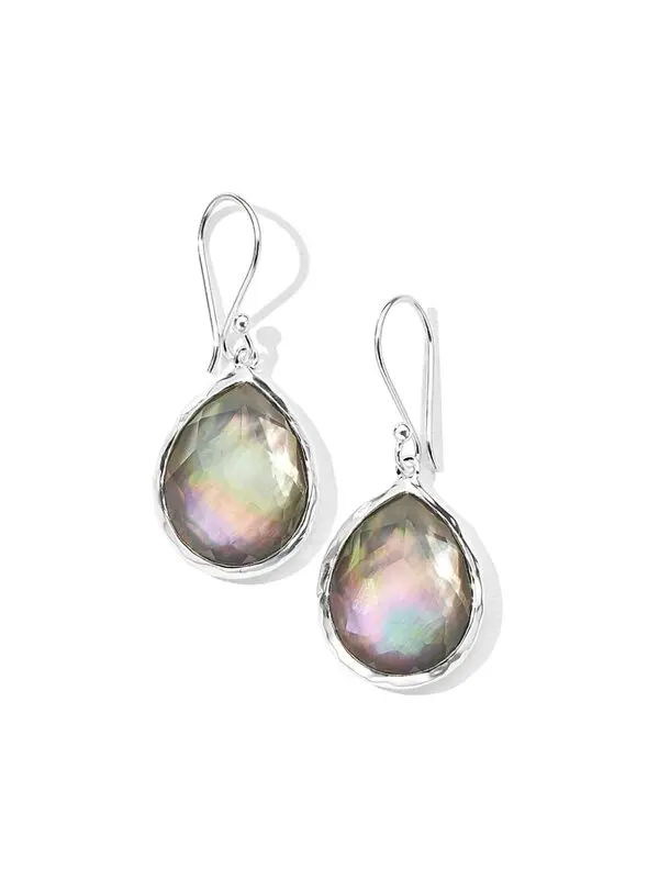 Ippolita Sterling Rock Candy® Mini Teardrop Black Shell Earrings