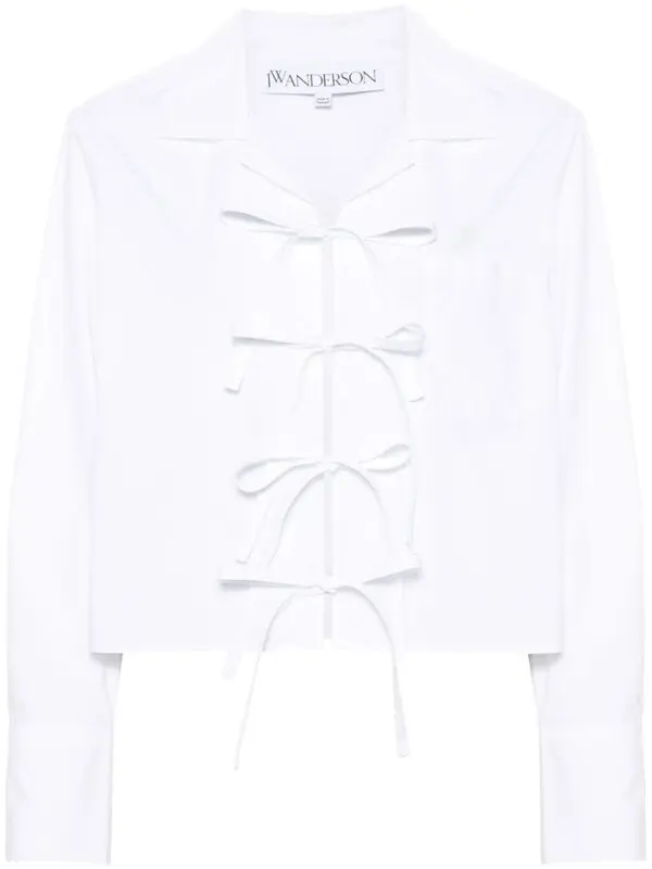JW Anderson Bow-tie Cropped Shirt - White