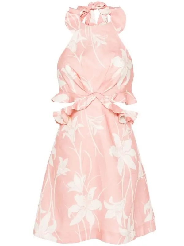 Zimmermann Acadian Floral-print Linen Mini Dress