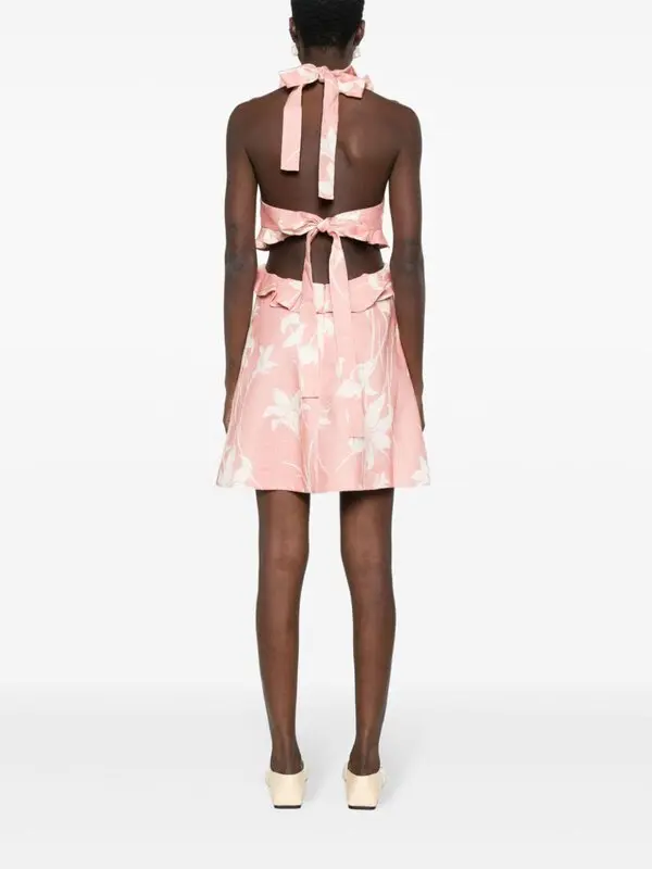 Zimmermann Acadian Floral-print Linen Mini Dress