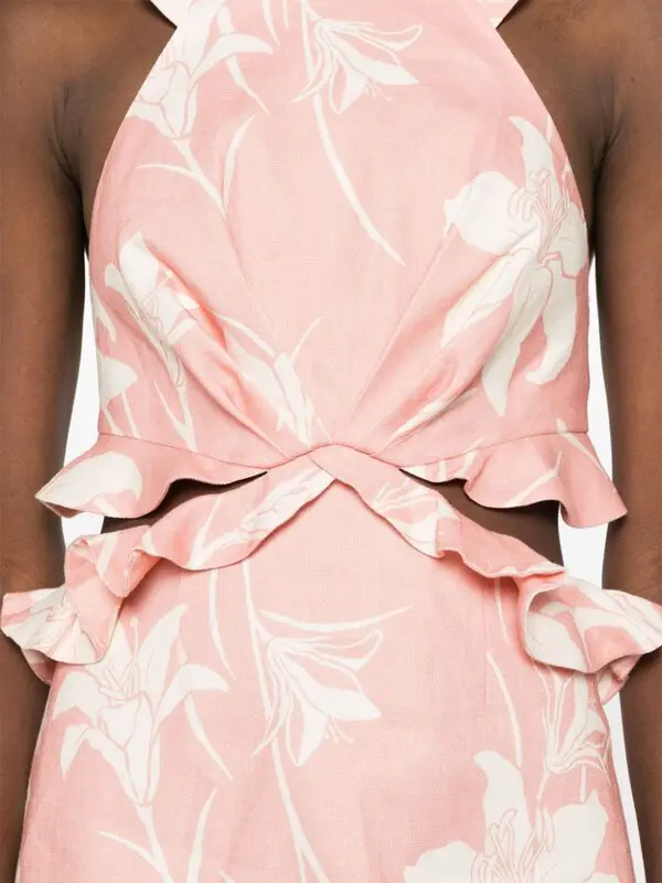 Zimmermann Acadian Floral-print Linen Mini Dress