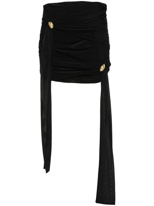 Blumarine Sash-detail Draped Mini Skirt - Black