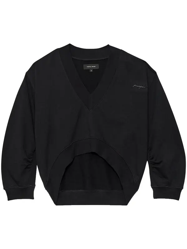 PURPLE BRAND Asymmetric Cropped Sweatshirt