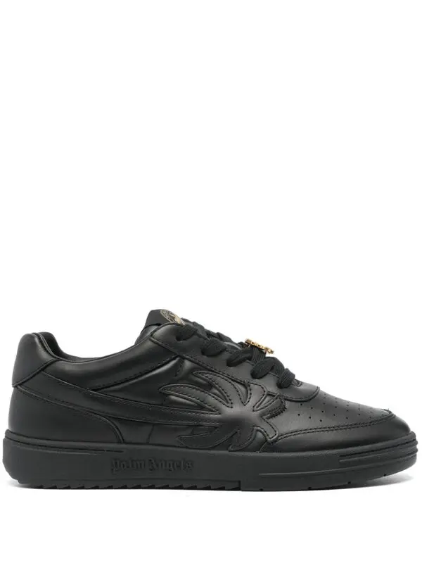 Palm Angels Palm Beach University Leather Sneakers - Black