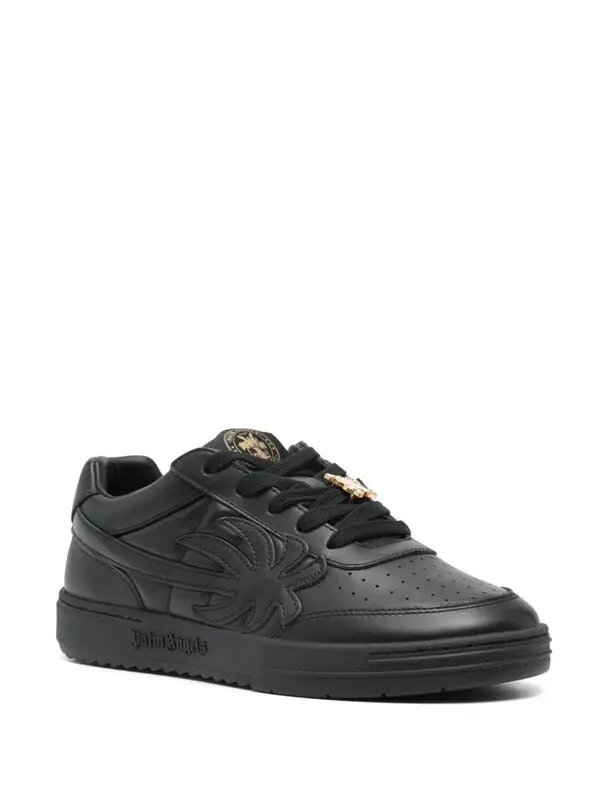 Palm Angels Palm Beach University Leather Sneakers - Black