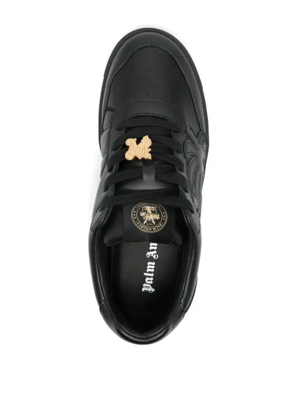 Palm Angels Palm Beach University Leather Sneakers - Black