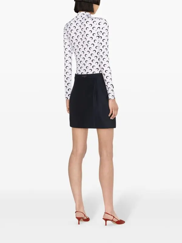 MARINE SERRE Recycled Moon Jersey Highneck Top - White