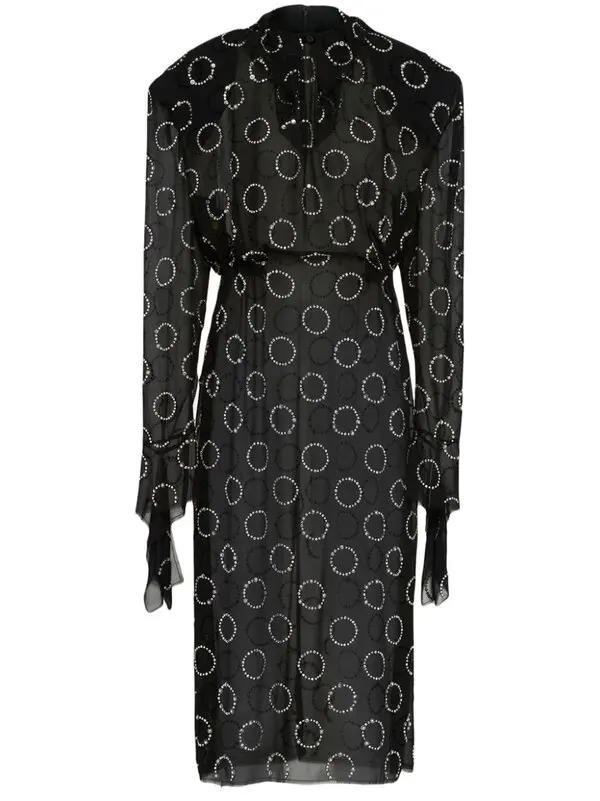 Prada Crystal-embellished Georgette Midi Dress