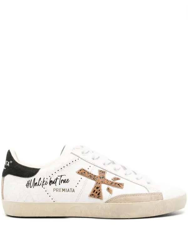 Premiata Stevend Crinkled Leather Sneakers