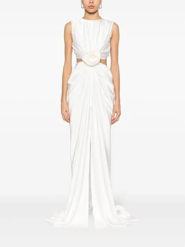 ANA RADU Floral-appliqué Maxi Dress