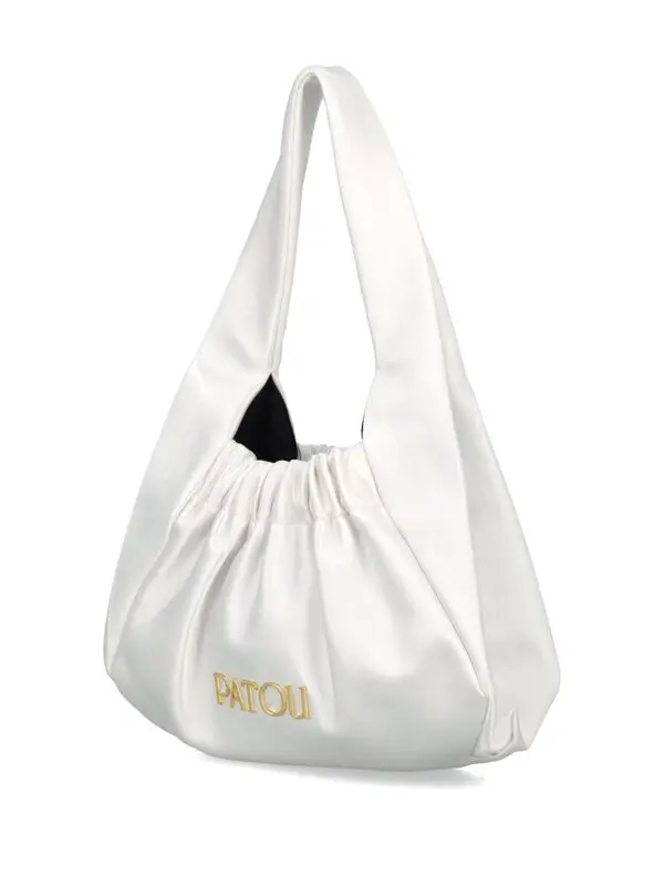 PATOU Le Biscuit Satin Shoulder Bag - White