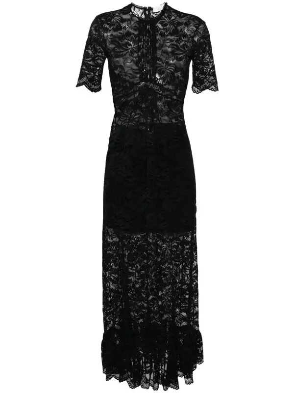aqua short sleeve lace midi dress Robin Belted Short Sleeve Lace Midi Dress