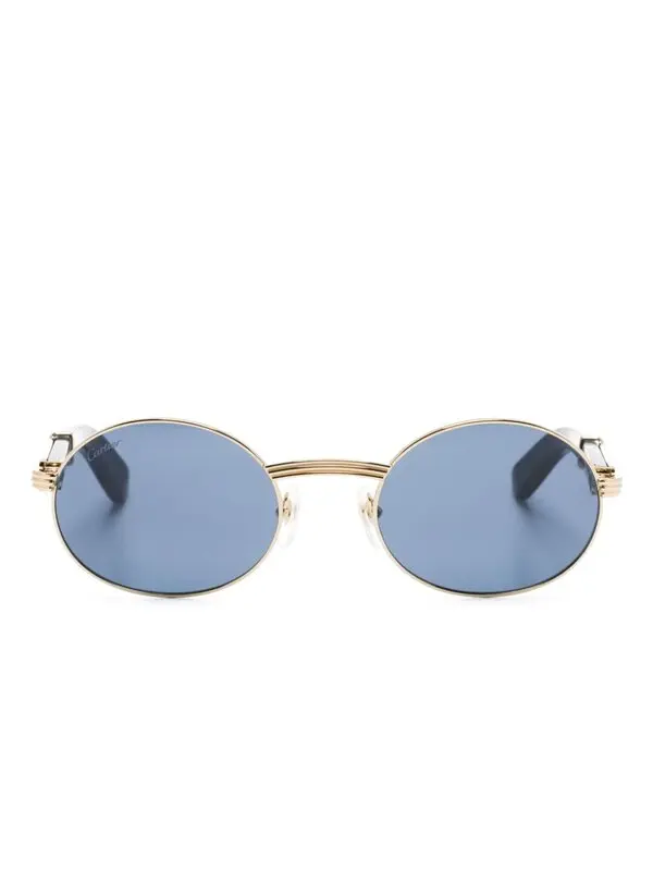 CARTIER Première De Oval-frame Sunglasses - Gold