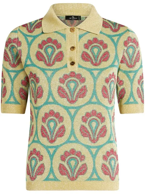 Etro Jacquard Knit Polo Shirt