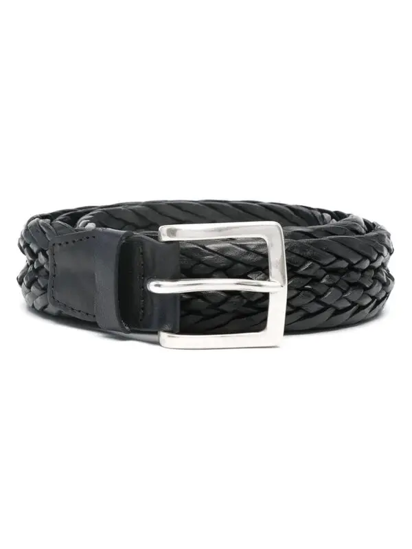 ORTIGNI Braided Leather Belt - Black
