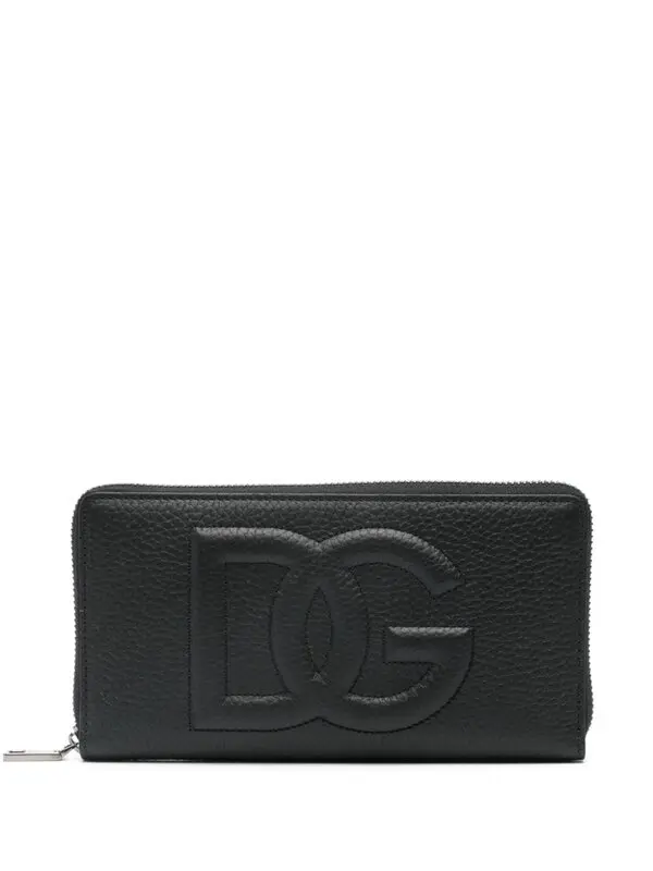 Dolce & Gabbana Embossed-logo Leather Wallet - Black
