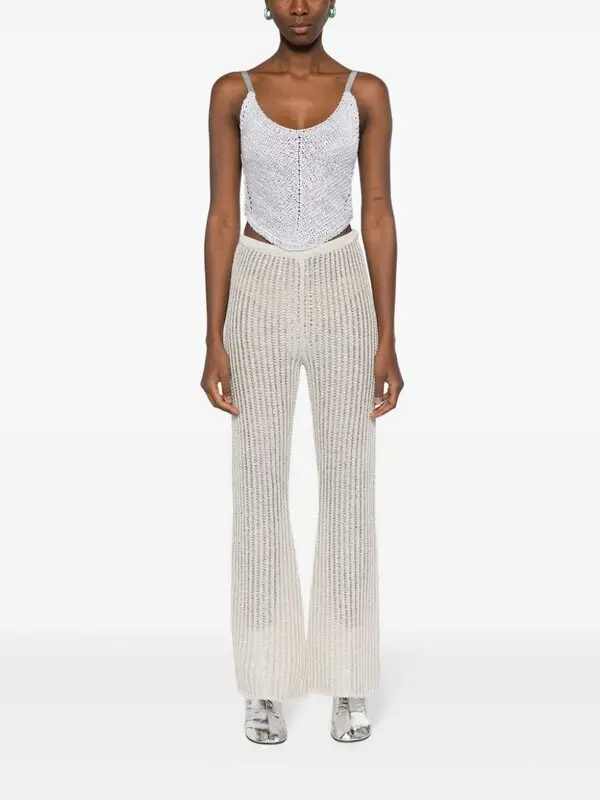FORTE_FORTE Crochet Knit Palazzo Trousers
