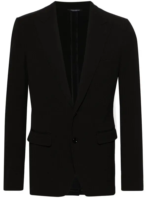 Dolce & Gabbana Single-breasted Textured Blazer - Black