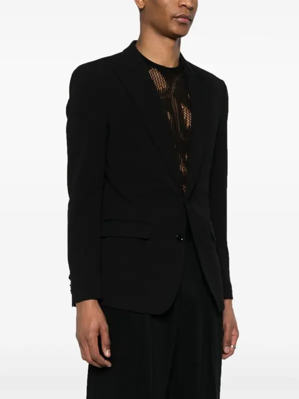 Dolce & Gabbana Single-breasted Textured Blazer - Black