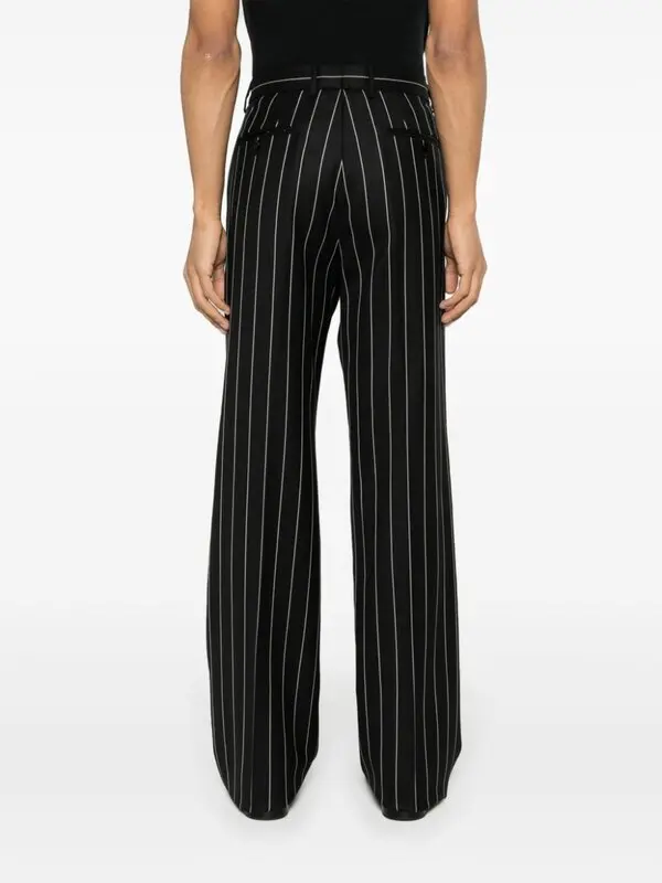Dolce & Gabbana Pinstripe Wool Trousers - Black