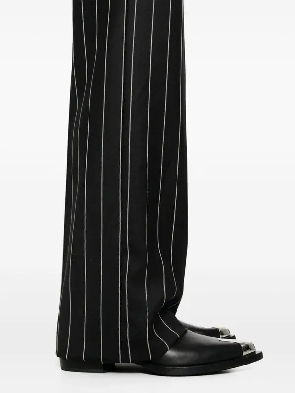 Dolce & Gabbana Pinstripe Wool Trousers - Black