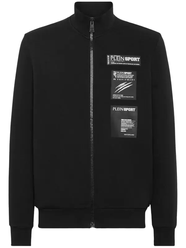 PLEIN SPORT Logo-appliqué Track Jacket - Black