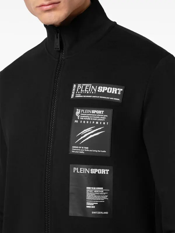 PLEIN SPORT Logo-appliqué Track Jacket - Black