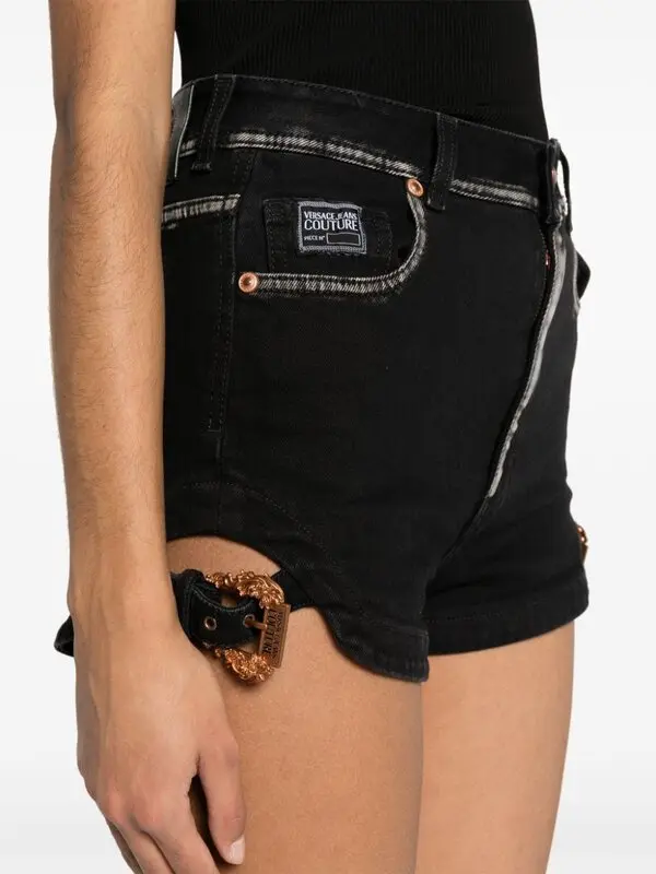 Versace Logo Denim Shorts