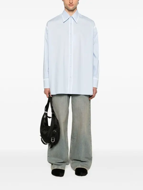 MAISON MARGIELA Distressed Cotton Shirt - Blue
