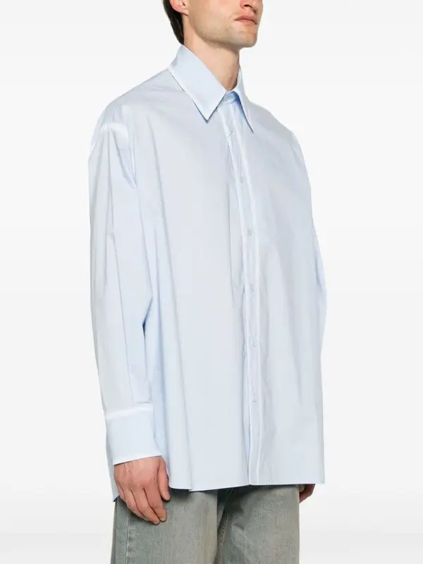 MAISON MARGIELA Distressed Cotton Shirt - Blue