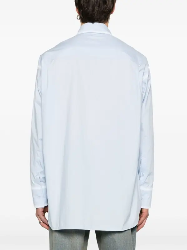 MAISON MARGIELA Distressed Cotton Shirt - Blue