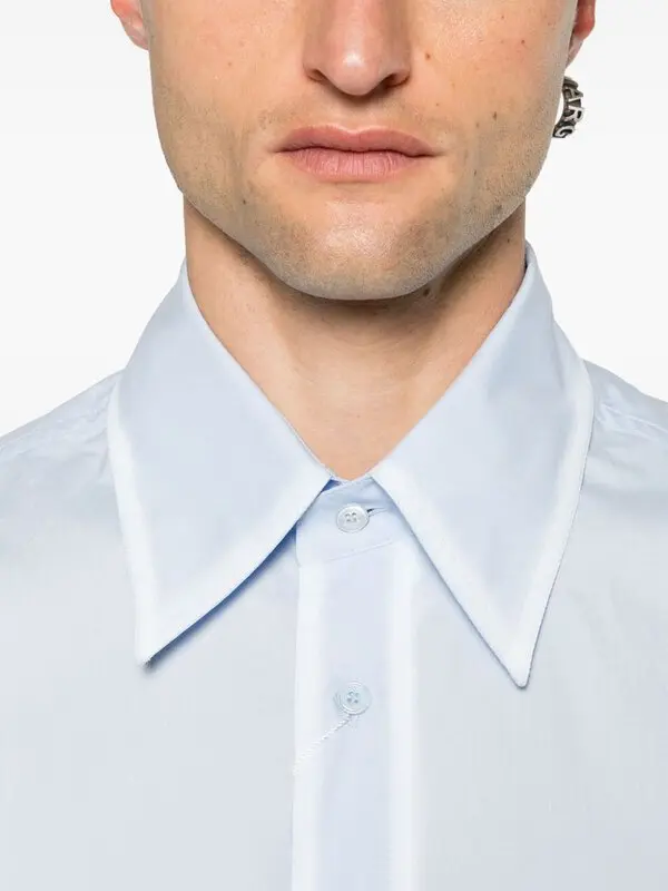 MAISON MARGIELA Distressed Cotton Shirt - Blue