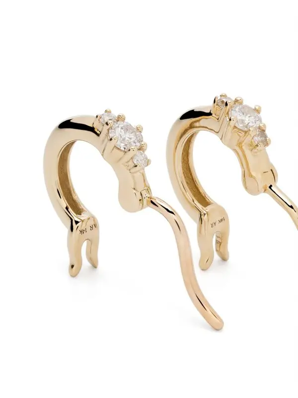 Adina Reyter 14kt Yellow Diamond Huggie Hoop Earrings