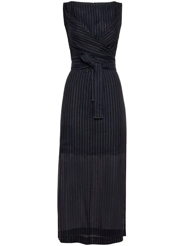 Brunello Cucinelli Pinstriped Midi Dress